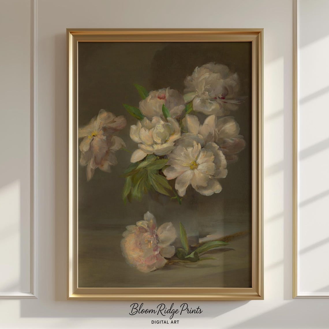 Modroom Floral Still Life Print | Peony Flower Vintage Print ...
