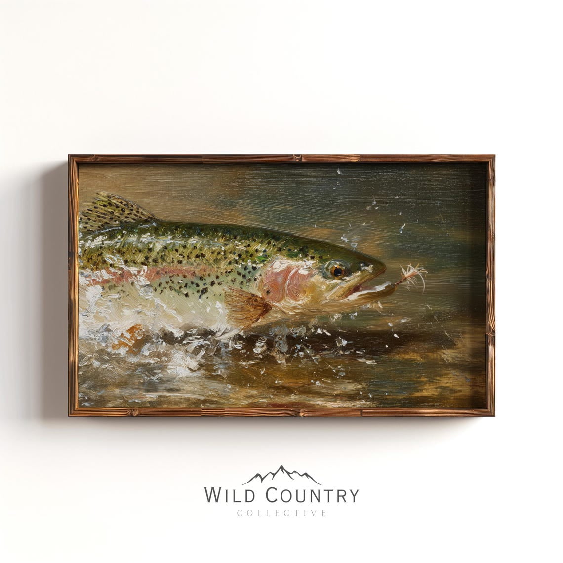 Modroom Fly Fishing Poster Print Vintage Mountain Landscape Rustic ...