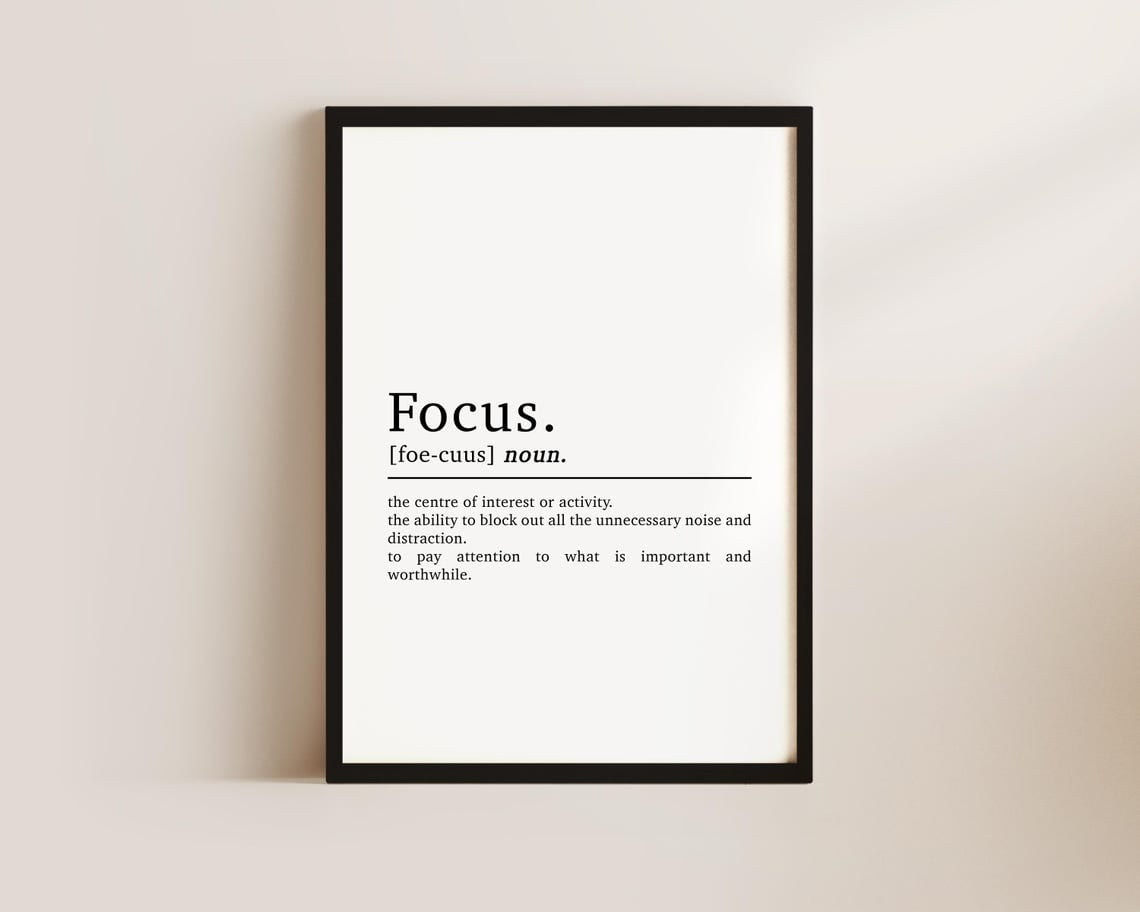 Modroom Focus Definition, Office Wall Art, Motivational Print ...
