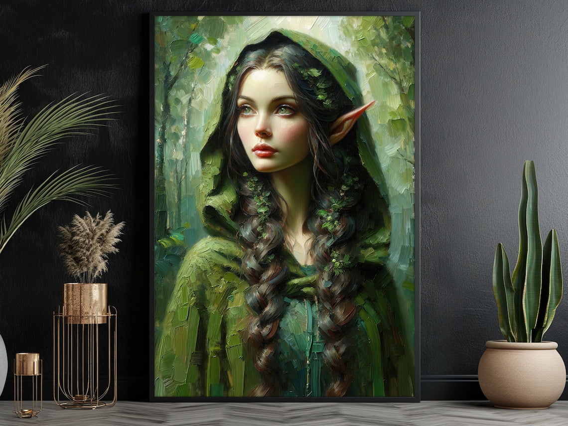 Modroom Forest Elf Poster, Dark Surreal Wall Art, Mythical Fantasy ...