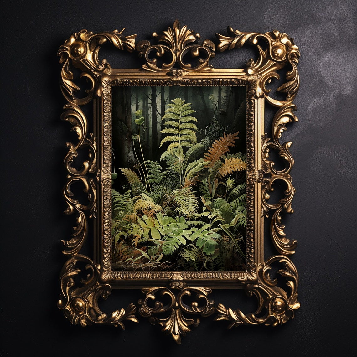 Modroom Forest Fern Poster, Moody Gothic Dark Academia Wall Art, 8x12 ...