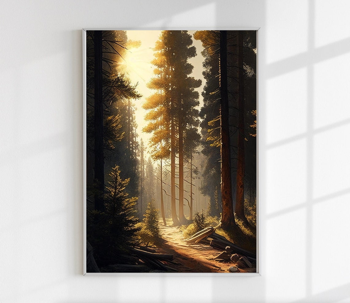Modroom Forest Poster, Forest Print, Forest Clearing Print, Forest ...