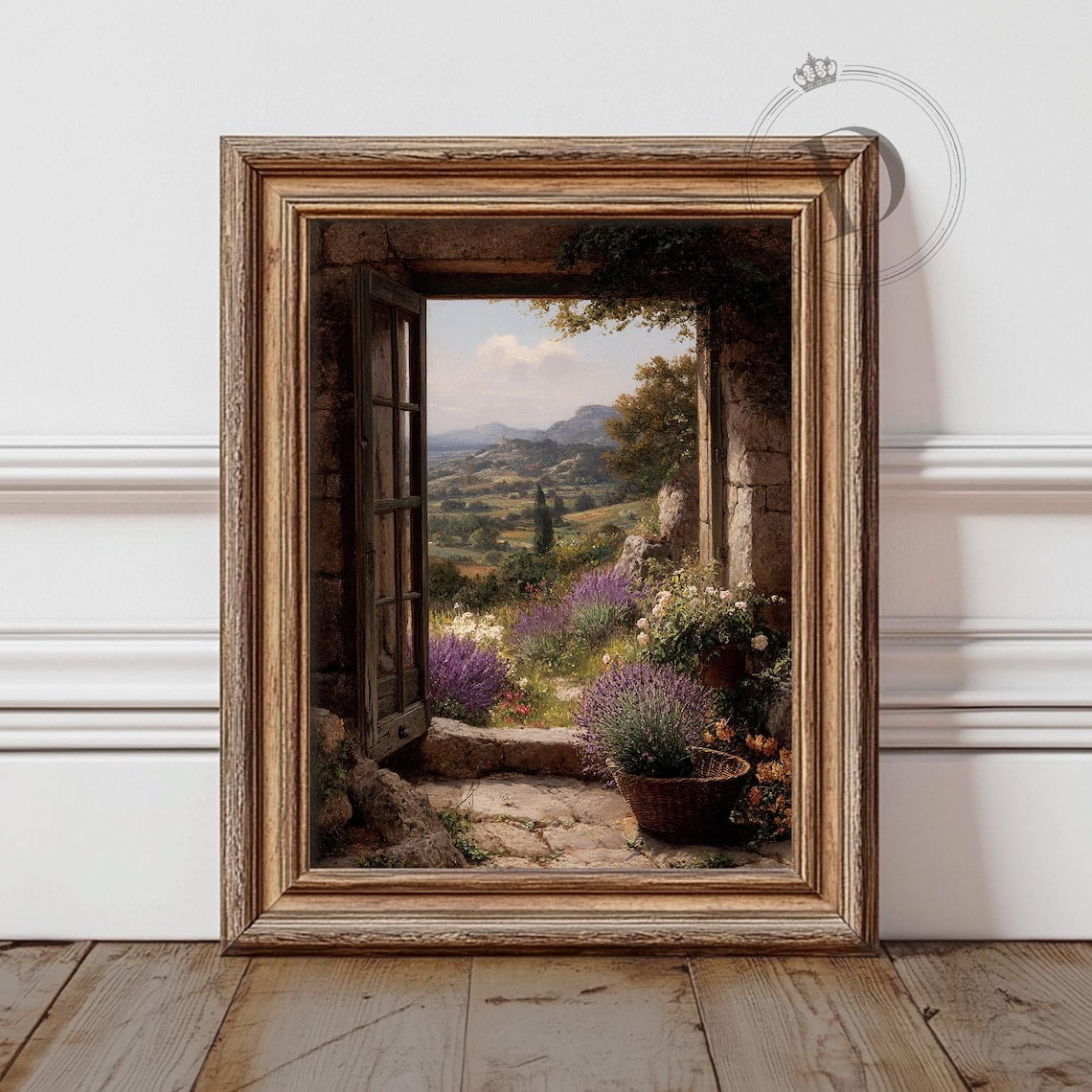 Modroom French Countryside Art, Summer, Rustic Stone Garden View Print ...