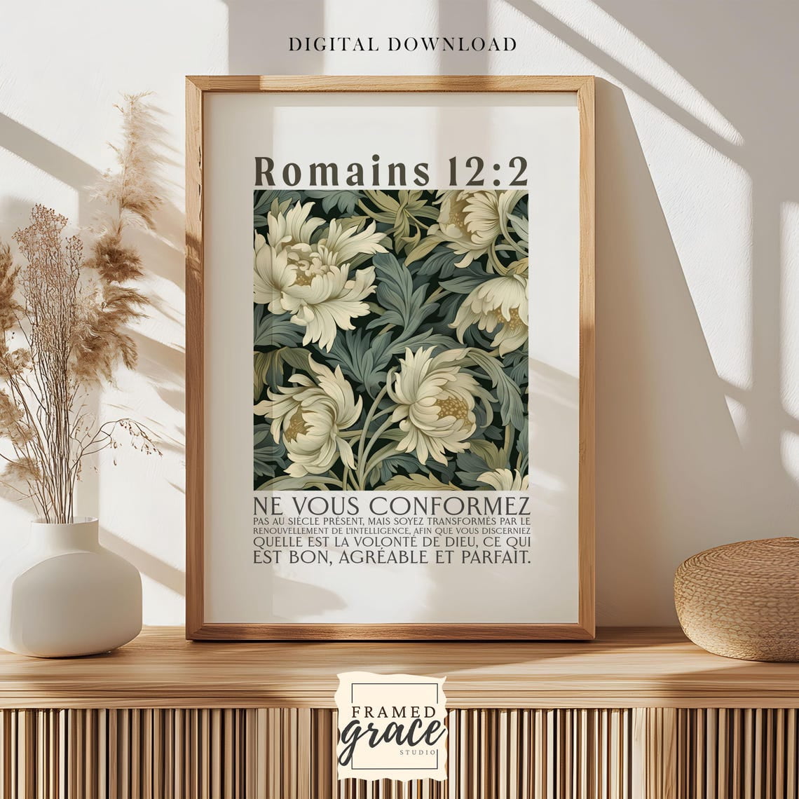 Modroom French Romains 12:2 Scripture Wall Art, French Bible Verse ...