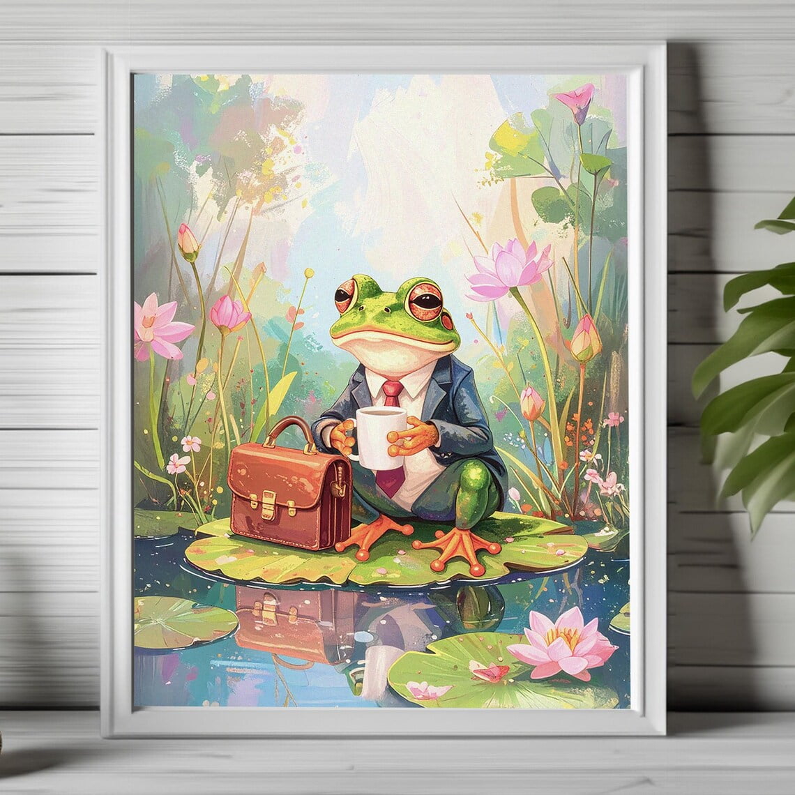 Modroom Frog Art Print, Whimsical Animal Print, Quirky Frog Poster ...