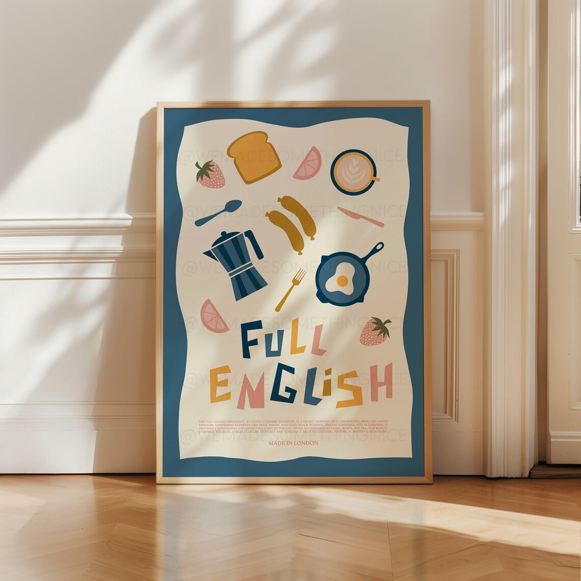 Modroom Full English Breakfast Poster, Kitchen Art, Kitchen Poster ...