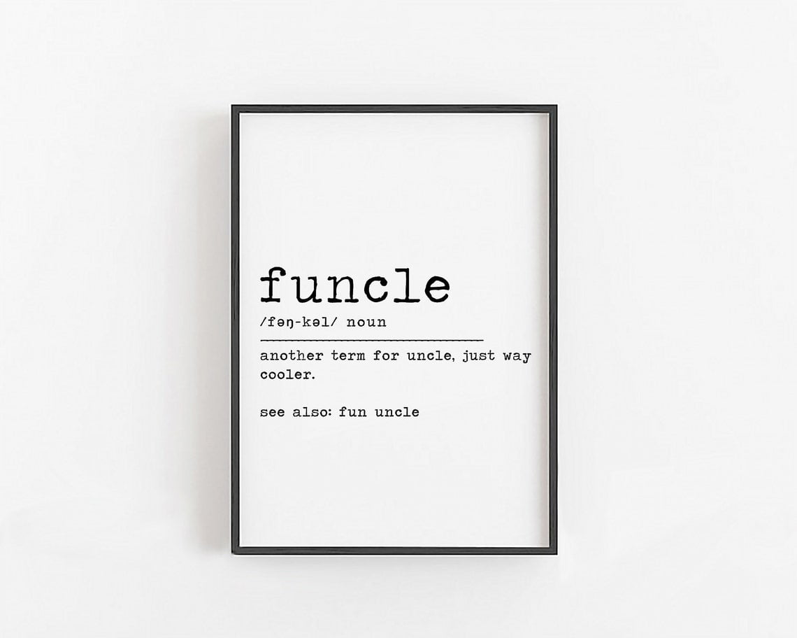 Modroom Funcle Definition Poster – Fun Uncle Wall Art Gift from Niece ...