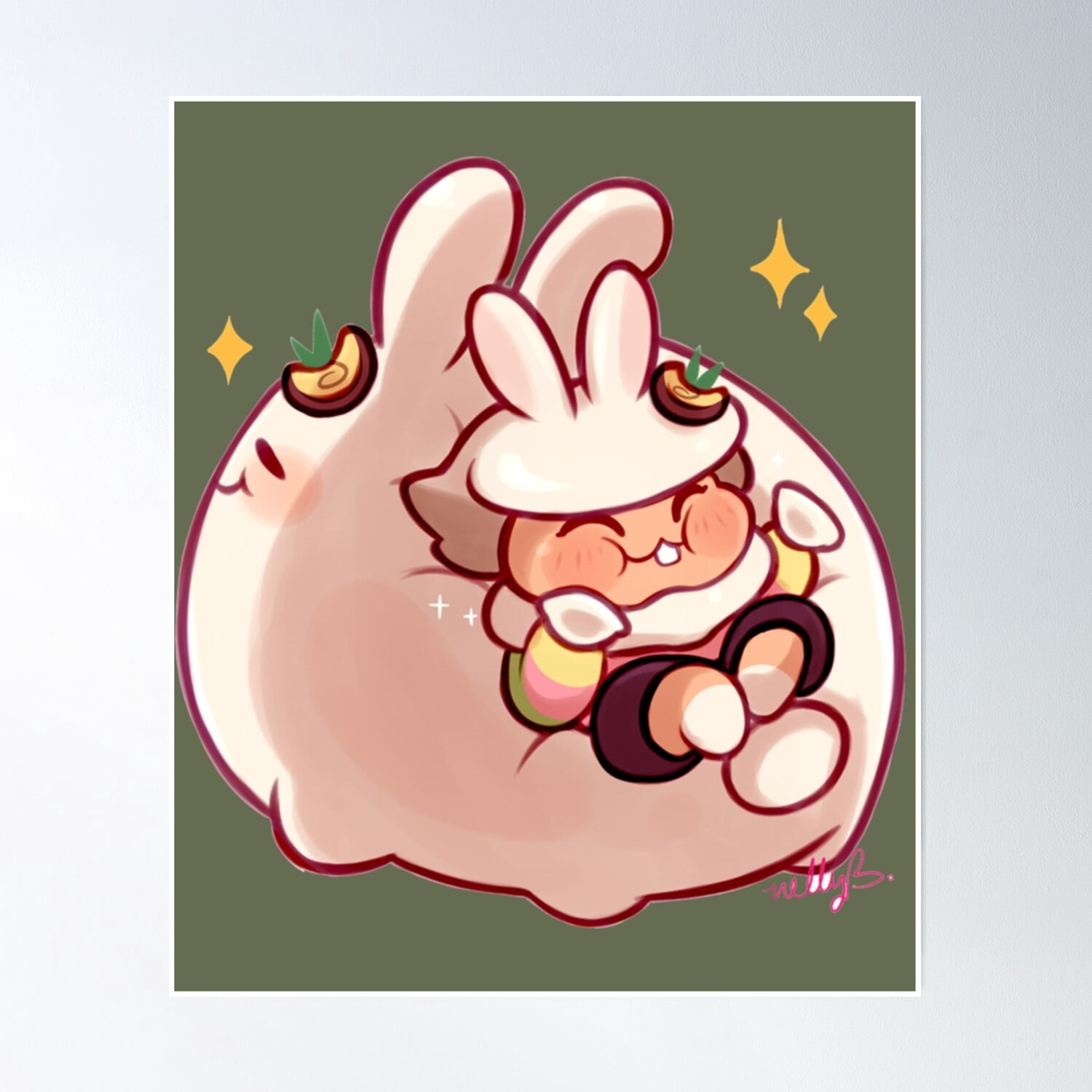 Modroom Funny Moon Rabbit Cookie Run Kingdom Poster Wall Art, Modern ...