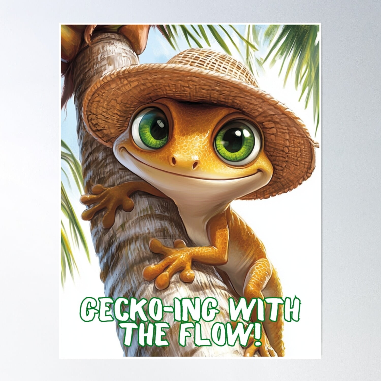 Modroom Gecko-Ing With The Flow! - Fun And Chill Gecko Art Poster Wall ...