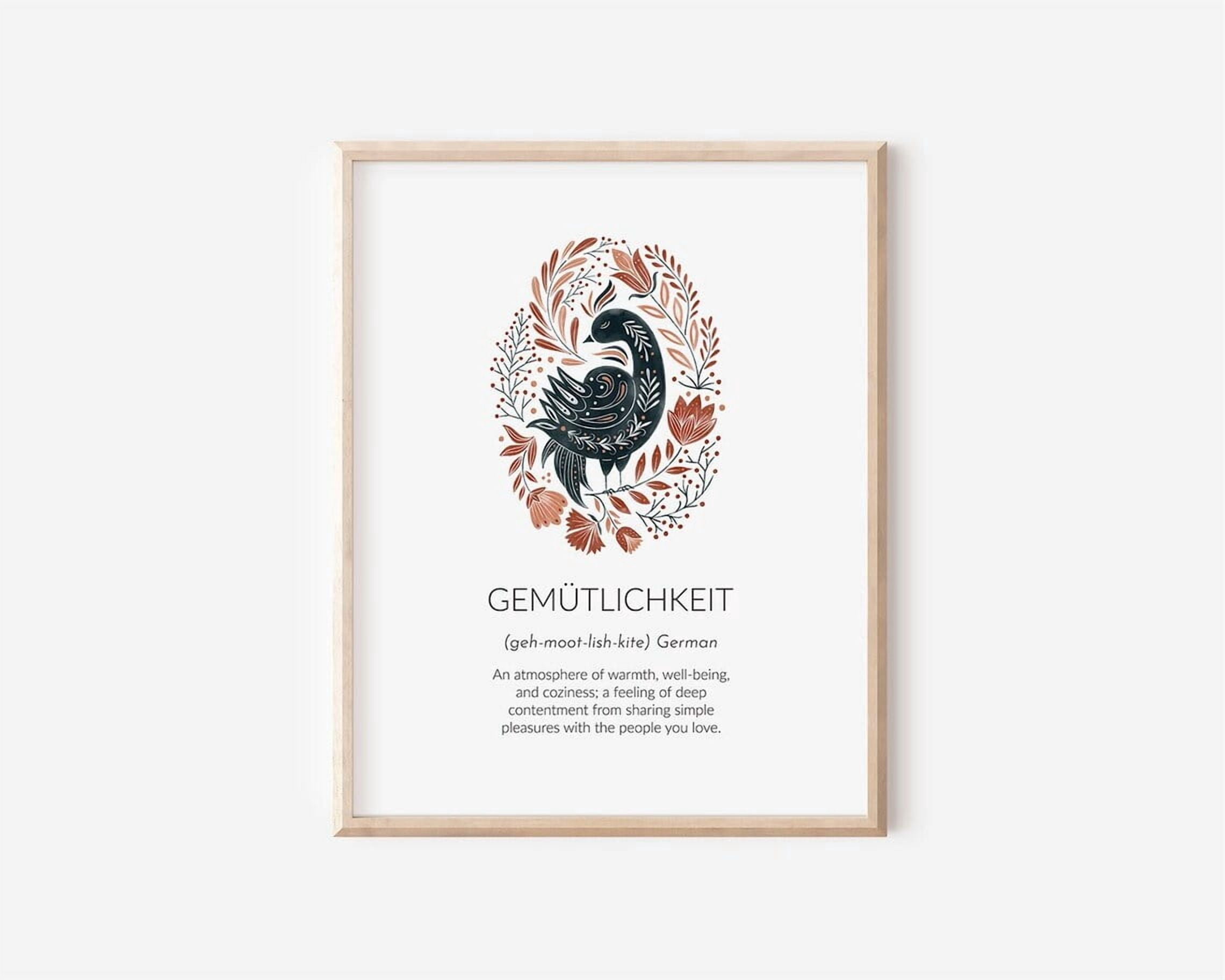 Modroom Gemütlichkeit Folk Art Bird Definition Print, German Print ...