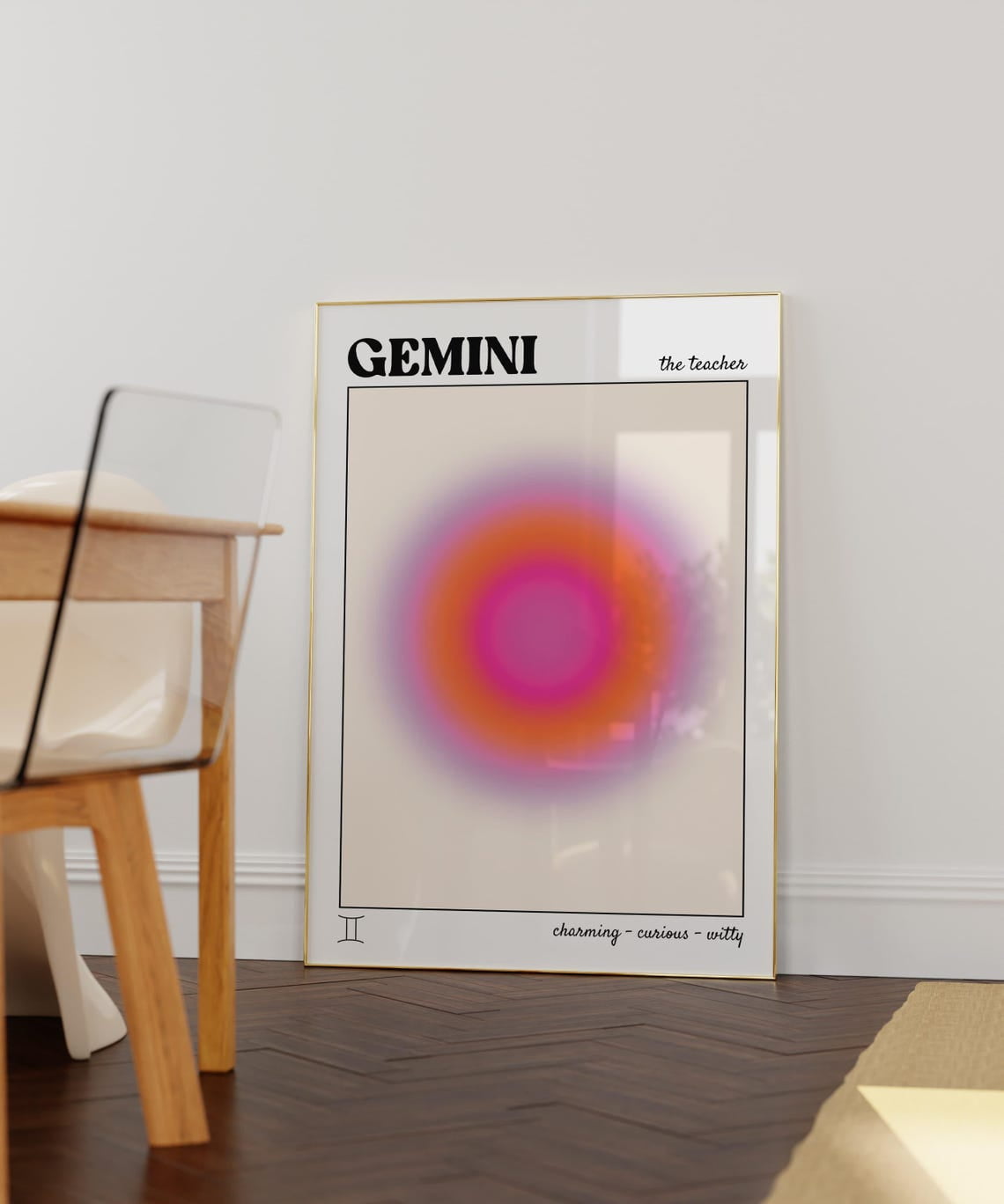 Modroom Gemini Aura Poster, Gemini Print Star Sign, Astrology Print ...