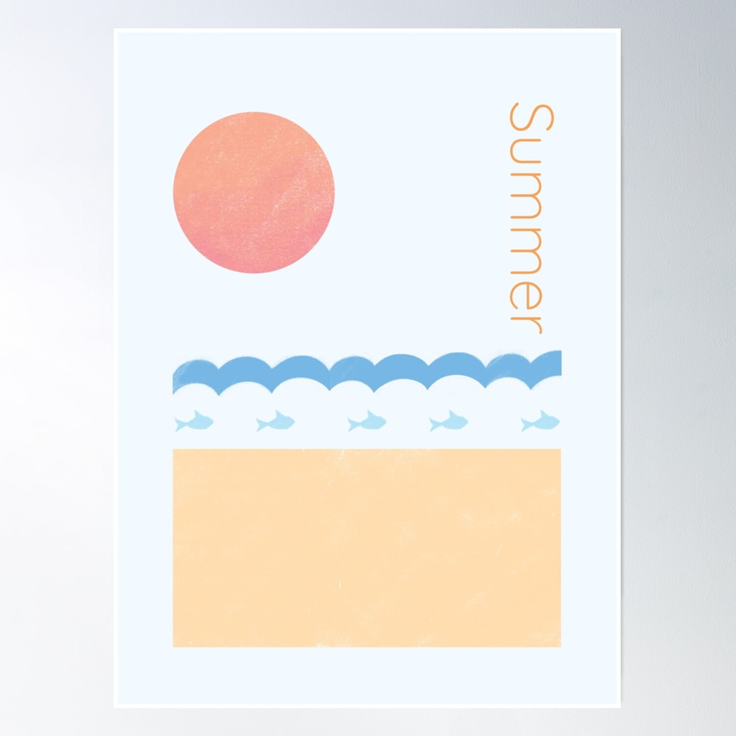 Modroom Geometric Beach Design Poster Wall Art, Modern Wall Decor ...
