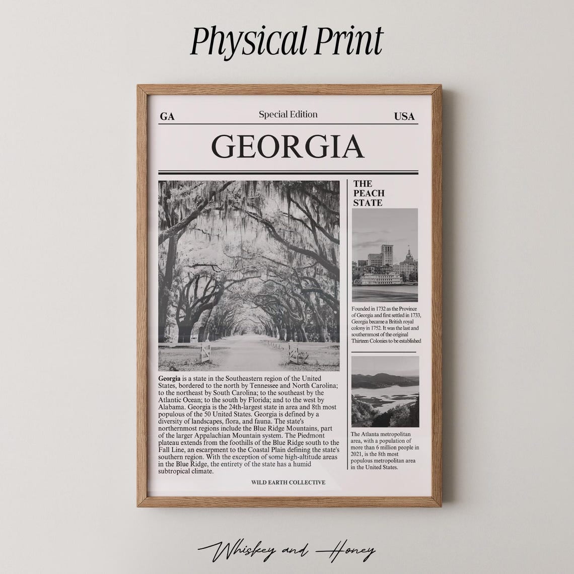 Modroom Georgia State Wall Art | Georgia Poster | Travel Poster ...