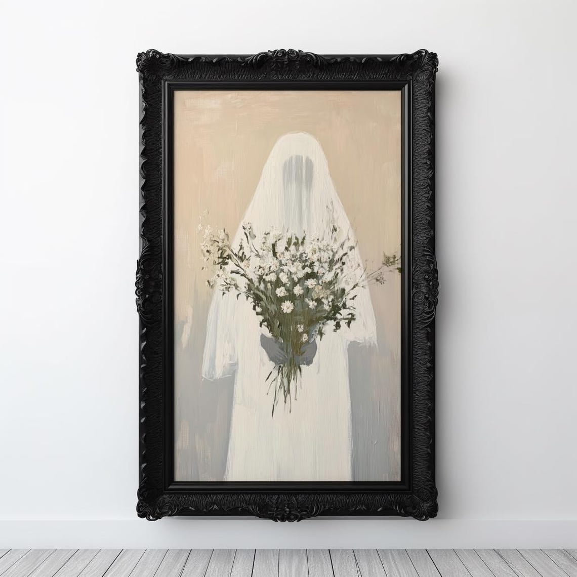 Modroom Ghost Bride Print Haunted Wedding Wall Art, Rustic Vintage ...