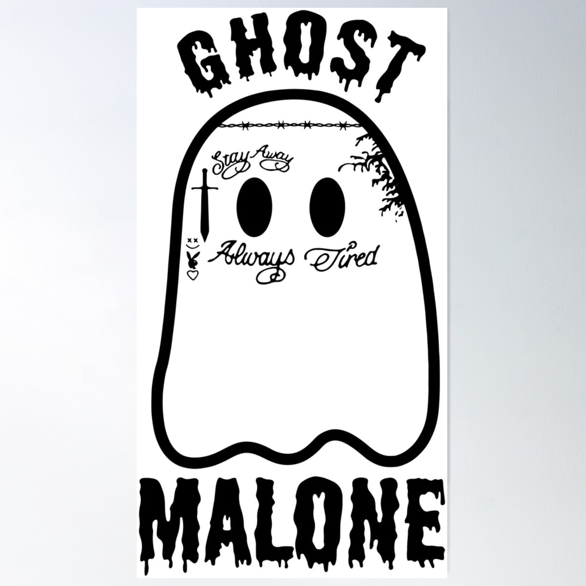 Modroom Ghost Malone Poster, Modern Decor, 24x36 UNFRAMED - Walmart.com