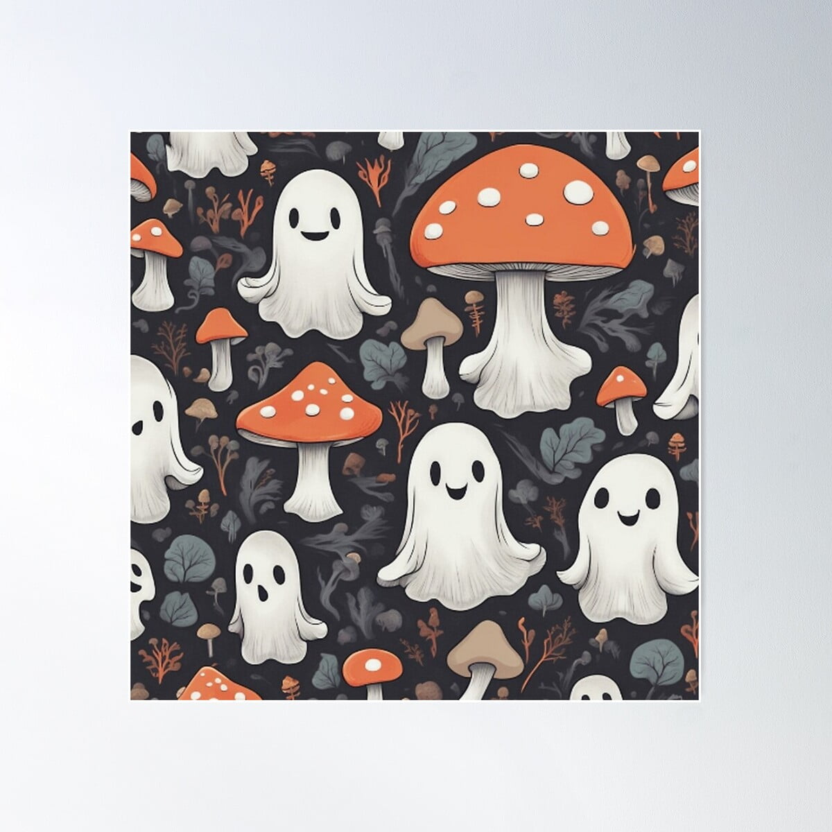 Modroom Ghost Shrooms Poster, Modern Decor, 30x30 UNFRAMED - Walmart.com