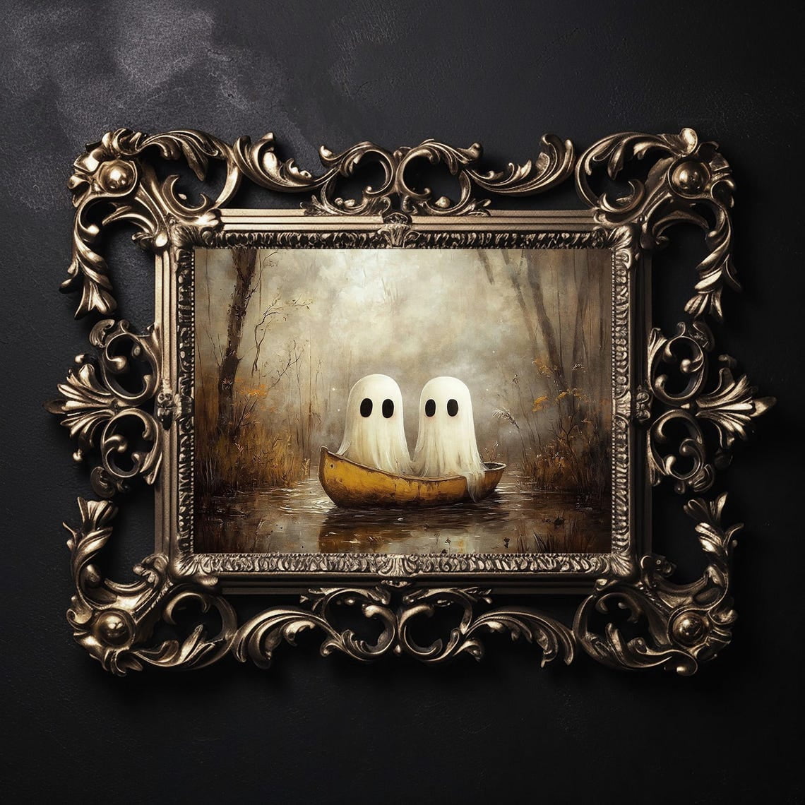 Modroom Ghosts Sailing in Boat Poster, Autumn Gothic Dark Academia ...
