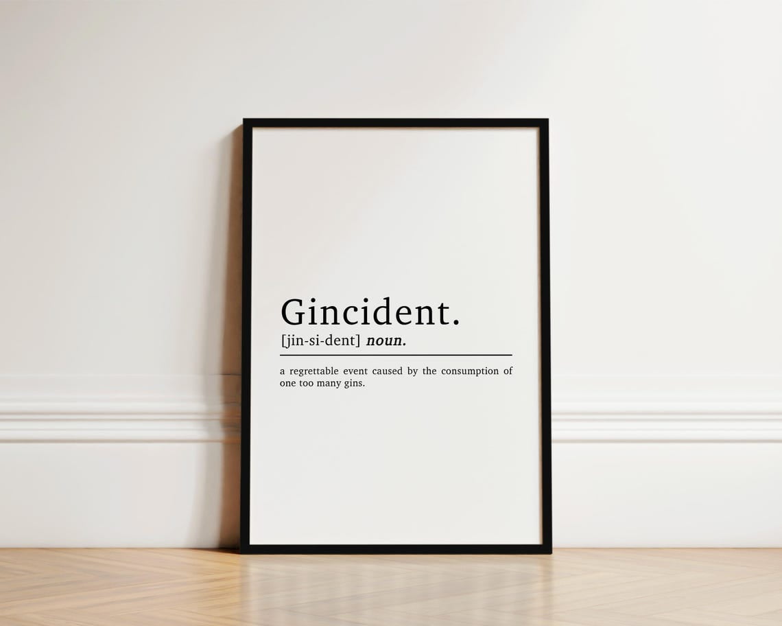 Modroom Gin Print, Gincident Definition, Kitchen Prints, Gin Poster ...