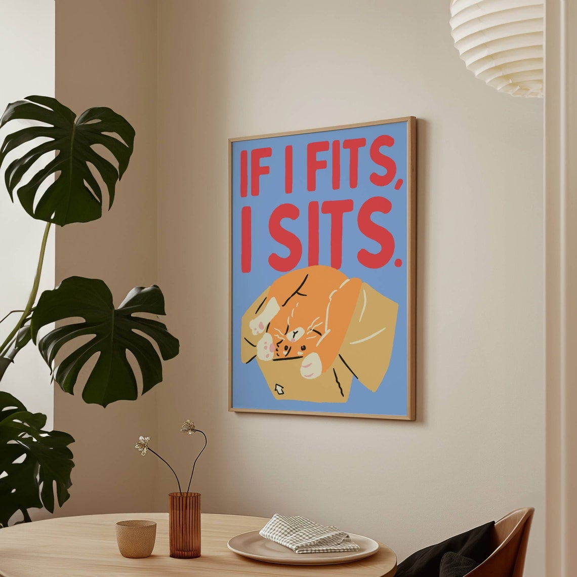 Modroom Ginger Cat Wall Art, Orange Cat Wall Print, Cat Poster, Cat ...