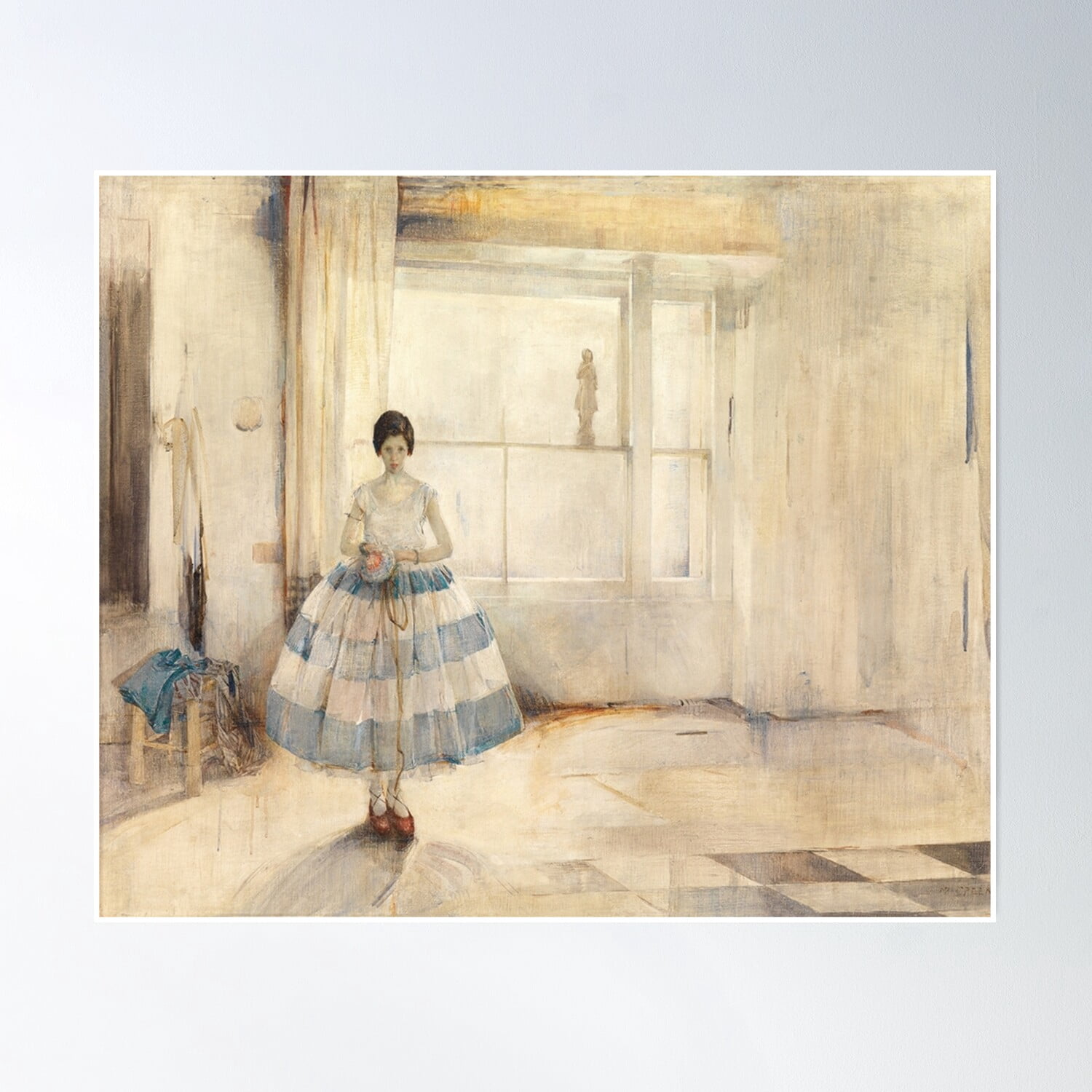 Modroom Girl In A Blue Dress Vintage Artwork Illustration Hilda Hechle ...