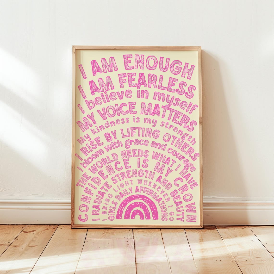 Modroom Girls Affirmation Poster, Rustic Inspirational Wall Art ...