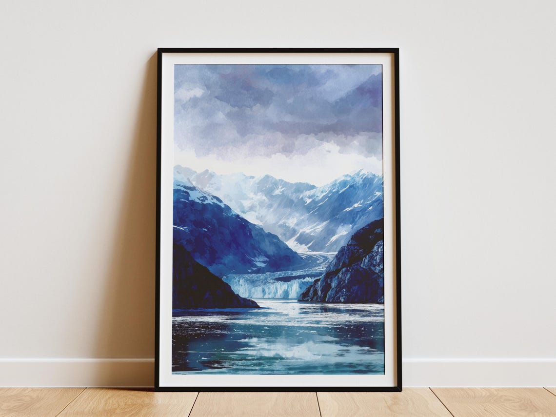 Modroom Glacier Bay National Park Poster Alaska Travel Print Vacation ...