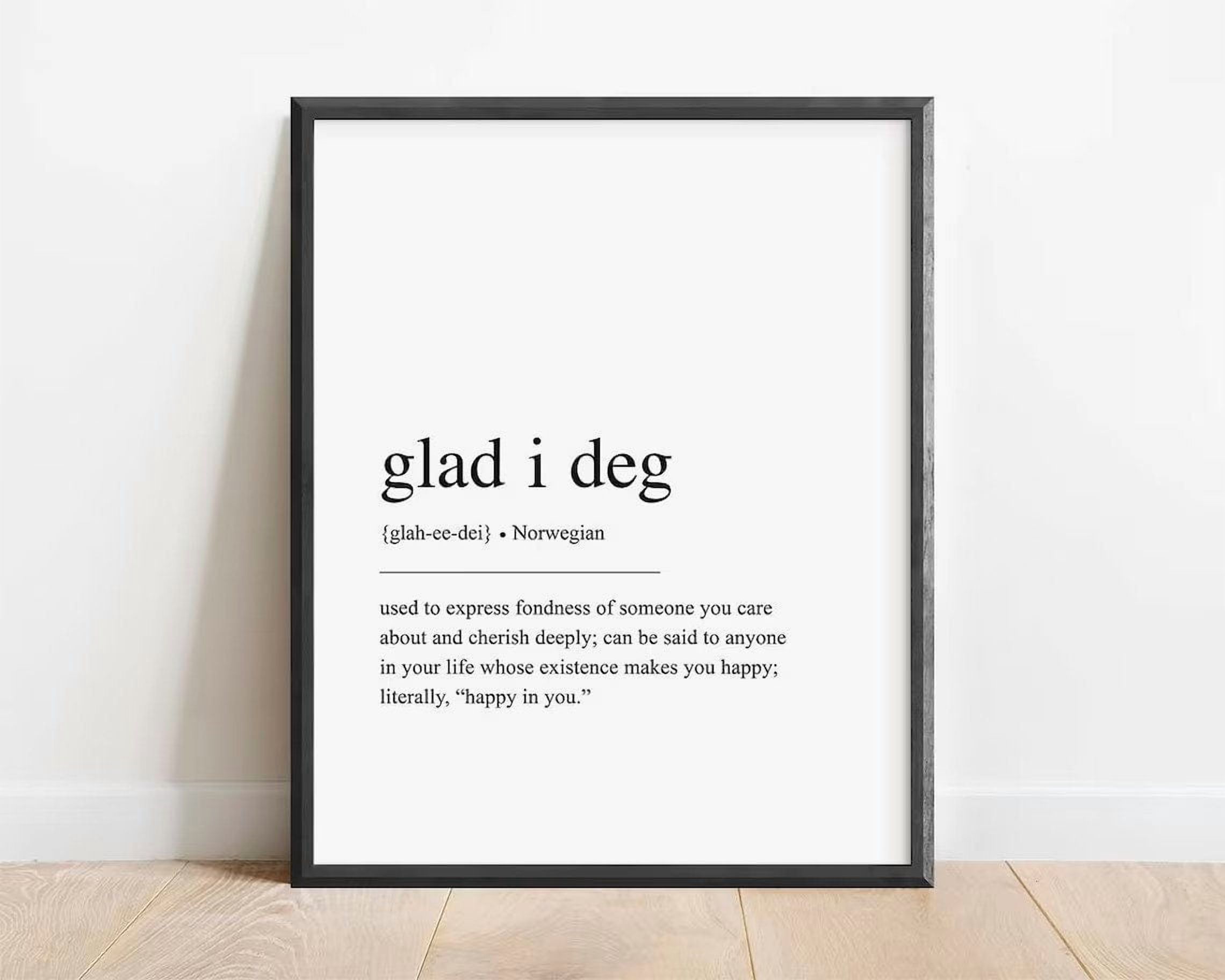 Modroom Glad I Deg Definition Print, Norwegian Definition Poster ...