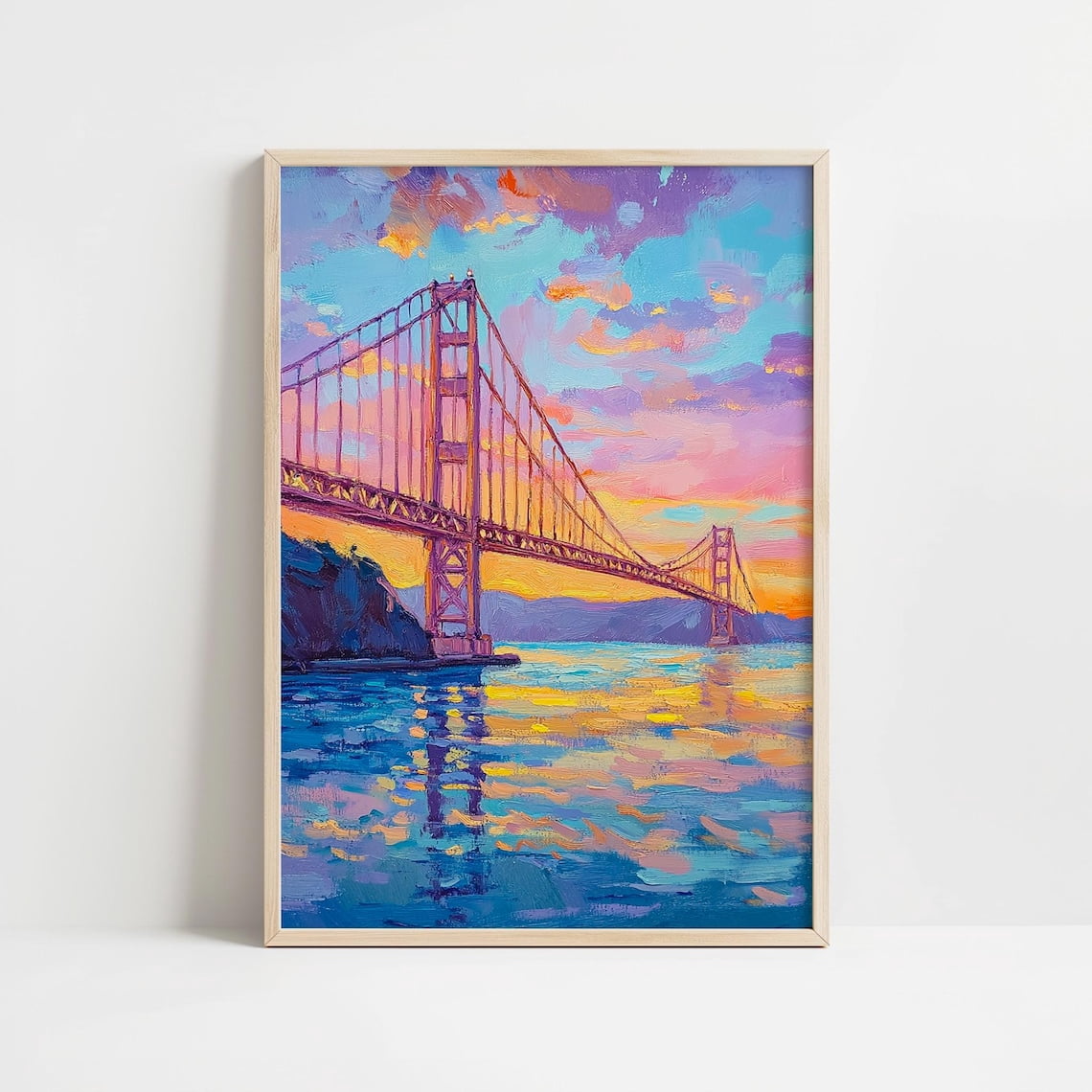 Modroom Golden Gate Bridge Pastel Artwork | Girly Sunset | Dreamy San ...