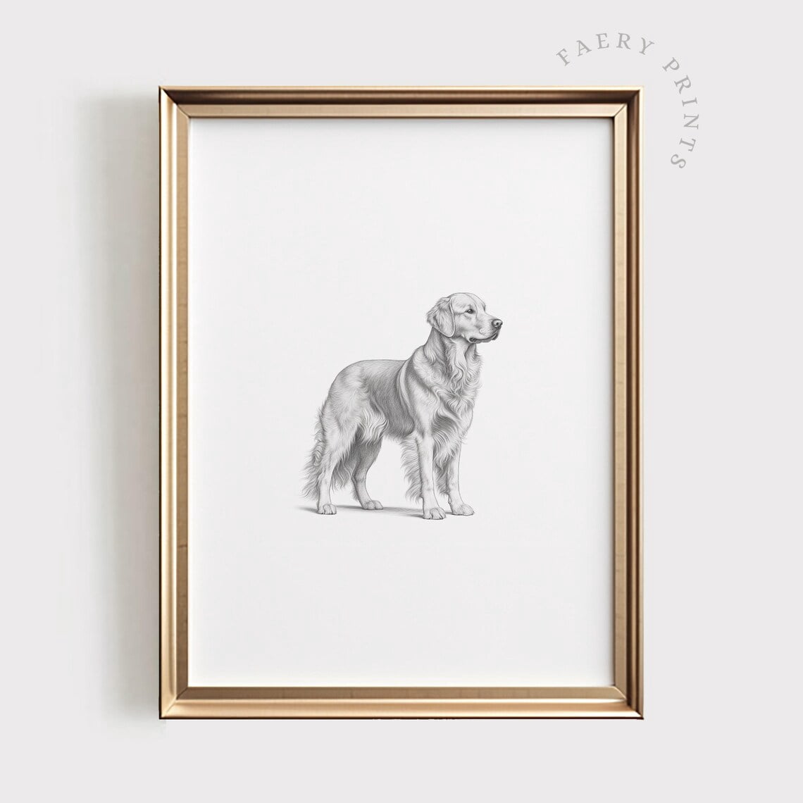 Modroom Golden Retriever Print | Dog Sketch Wall Art | Pet Digital ...