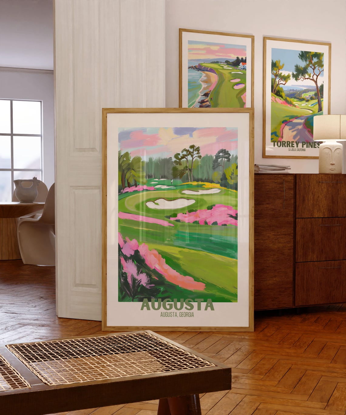 Modroom Golf Print Impasto Painting - Famous National Golf Courses Wall ...