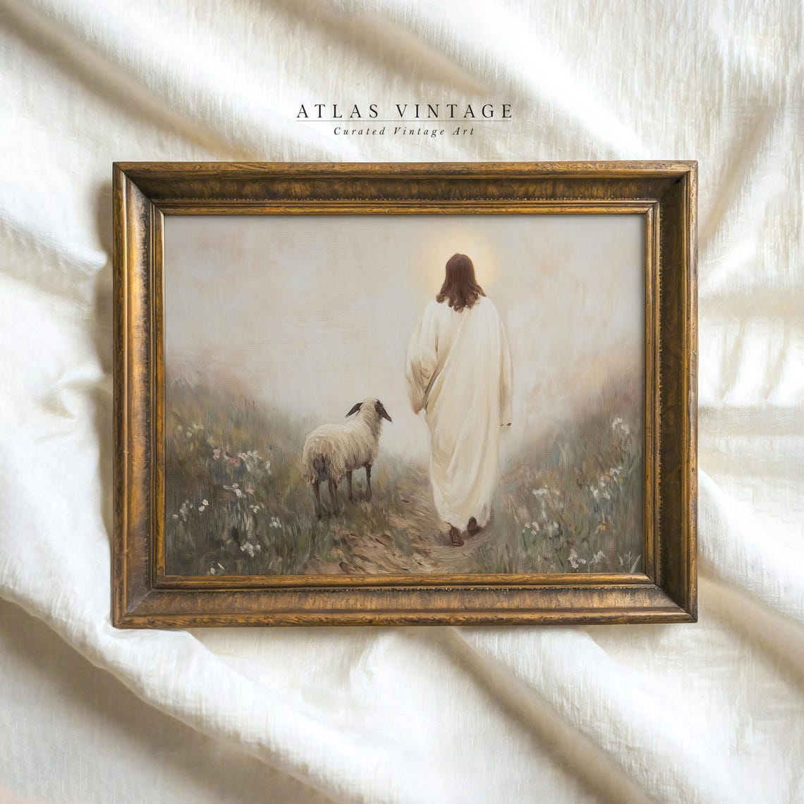 Modroom Good Shepherd Jesus Print, Vintage Christian, Cottagecore ...