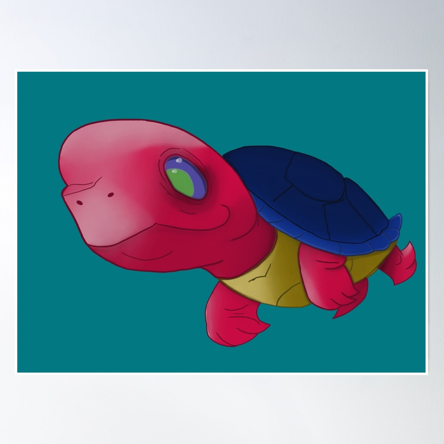 Modroom Goofy Turtle Red Poster Wall Art, Modern Wall Decor, 12x18 UNFRAMED - Walmart.com
