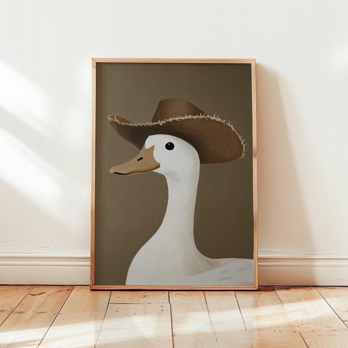 Modroom Goose Cowboy Duck Art Print, Farmhouse Animal Poster, Western ...
