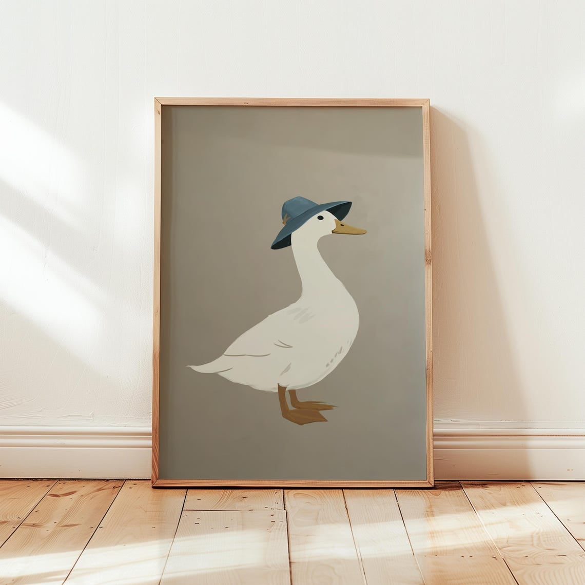 Modroom Goose In Hat Wall Art, Farmhouse Animal Print, Whimsical ...