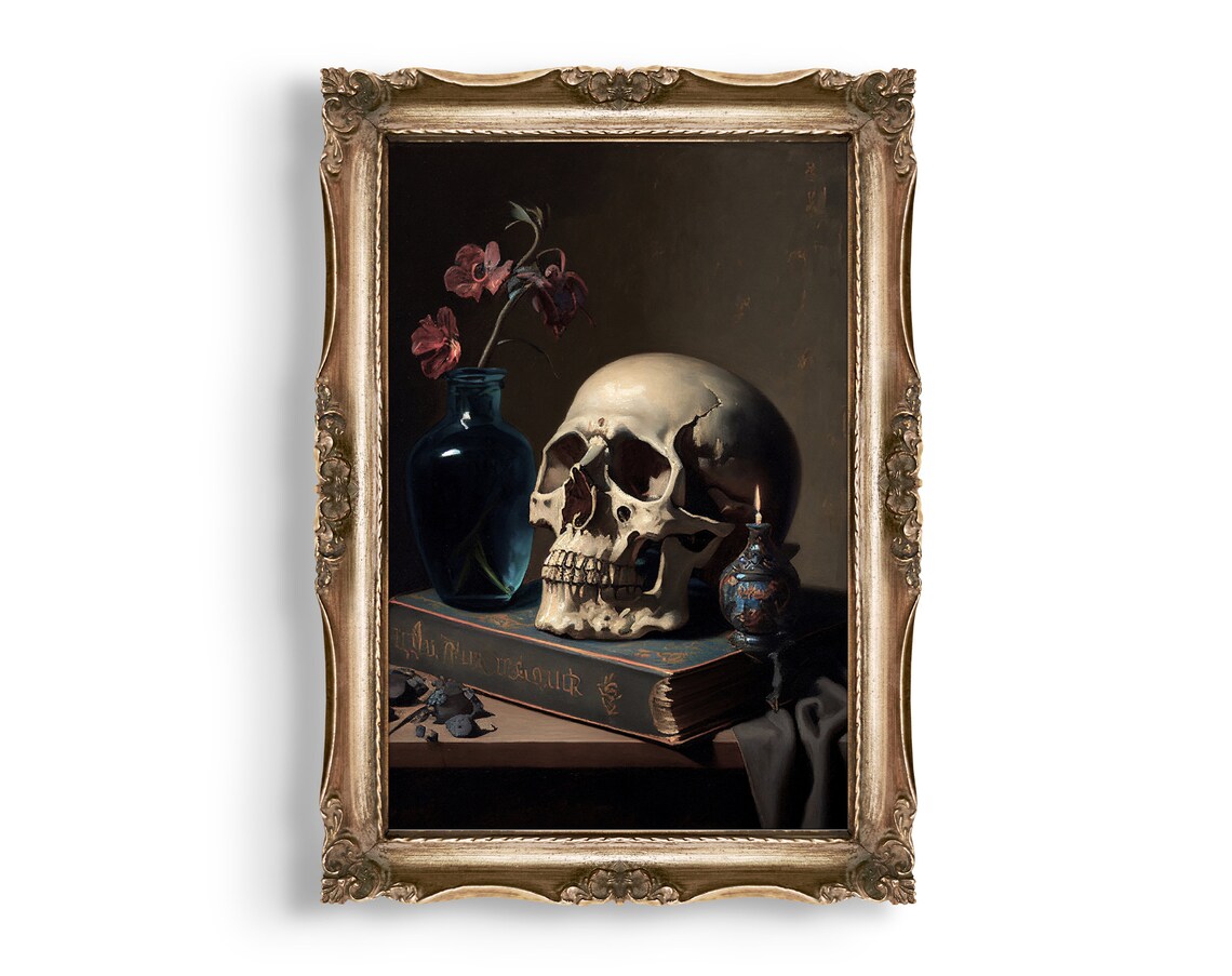 Modroom Goth Still Life Poster Gothic Skull Dark Academia Dark ...