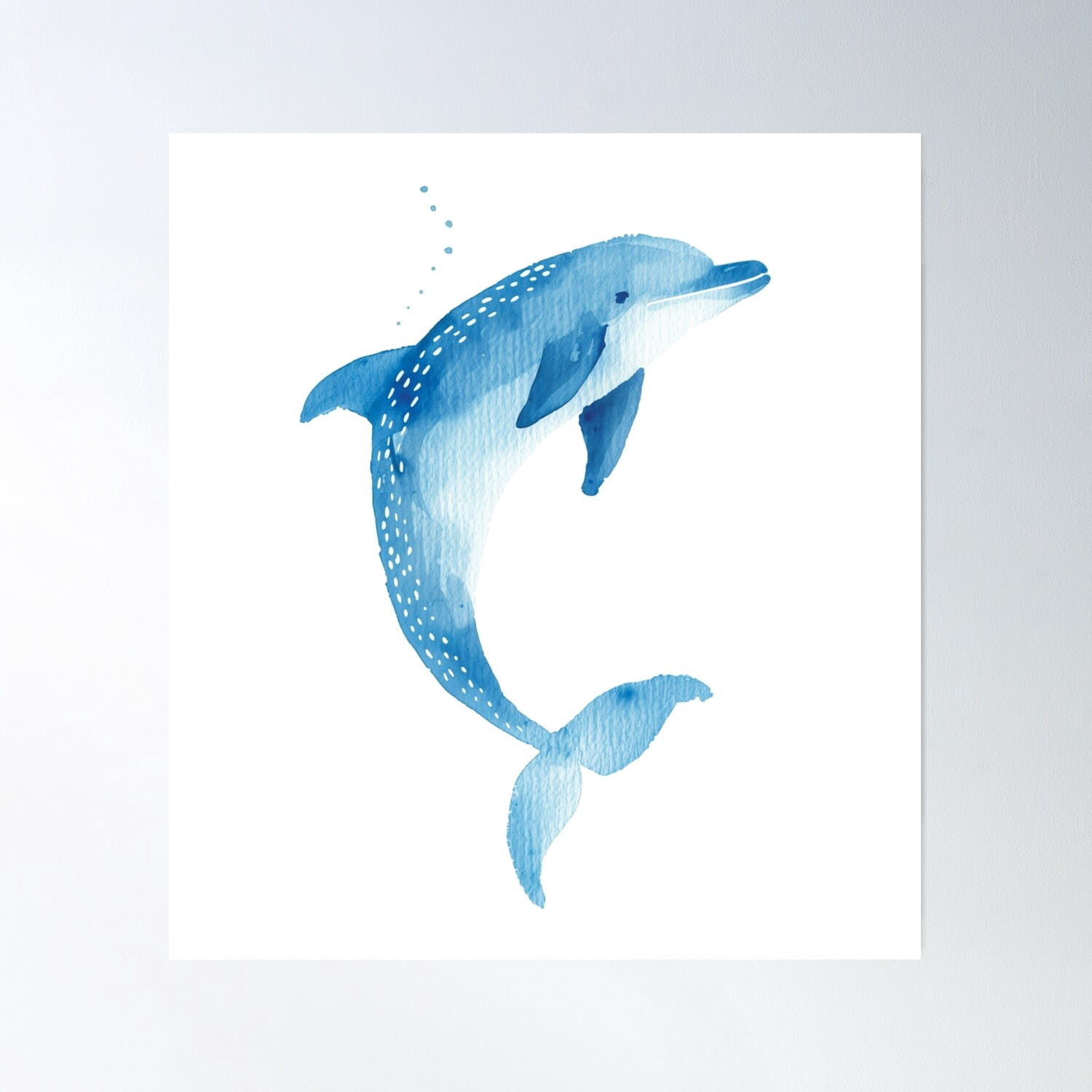 Modroom Graceful Blue Watercolor Dolphin Design For Coastal Decor ...