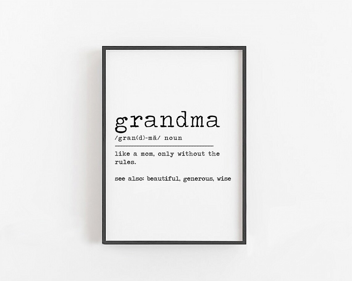 Modroom Grandma Definition Poster – Sweet Wall Art Grandma from ...