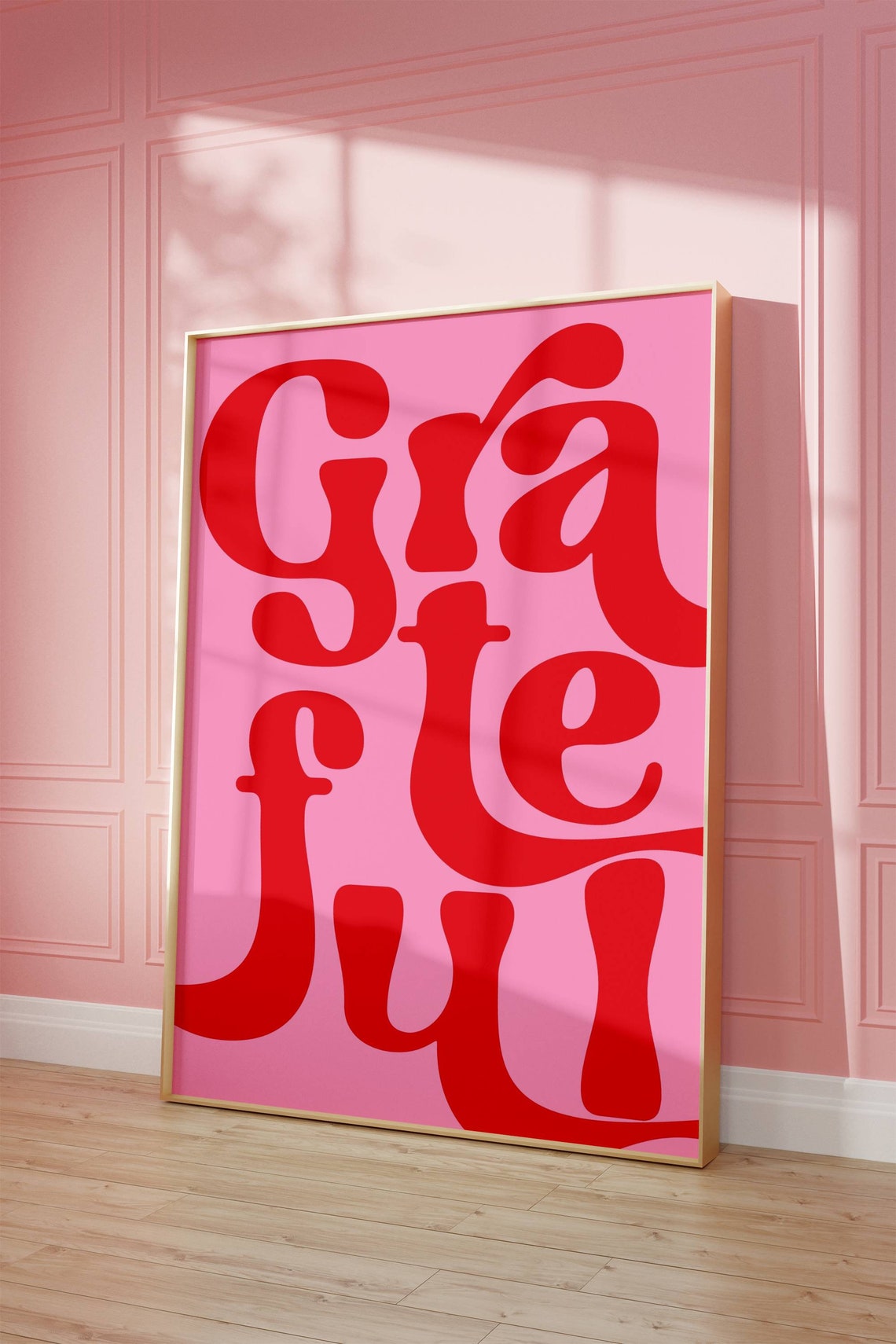 Modroom Grateful Abstract Wall Art Print, Positivity Prints, Trendy ...