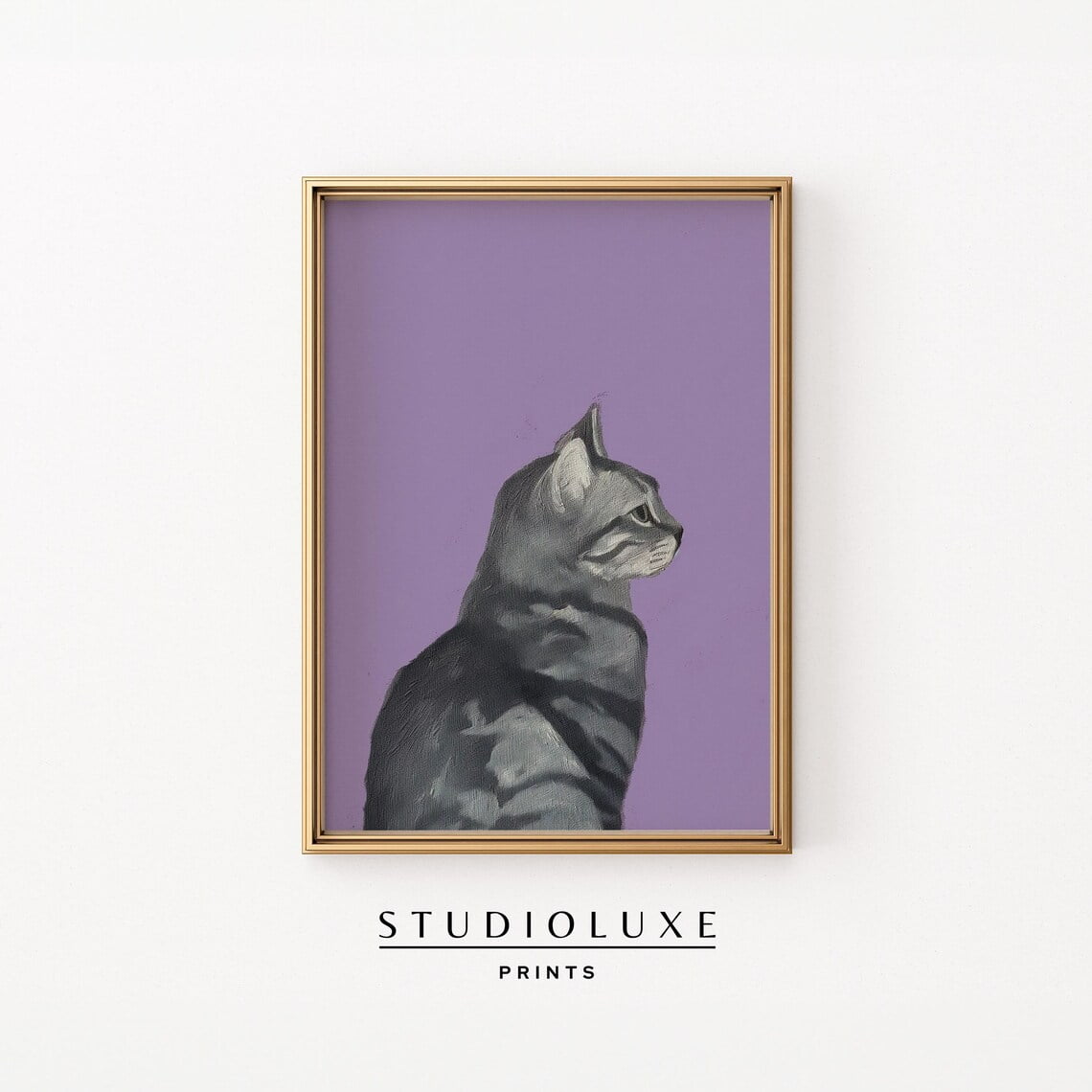 Modroom Gray Cat Print | Cottagecore Prints Art | Spring | Cat Lover ...