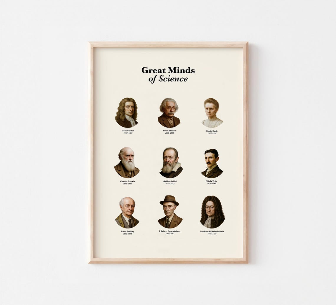 Modroom Great Minds Of Science Poster Inspirational Wall Art Featuring ...