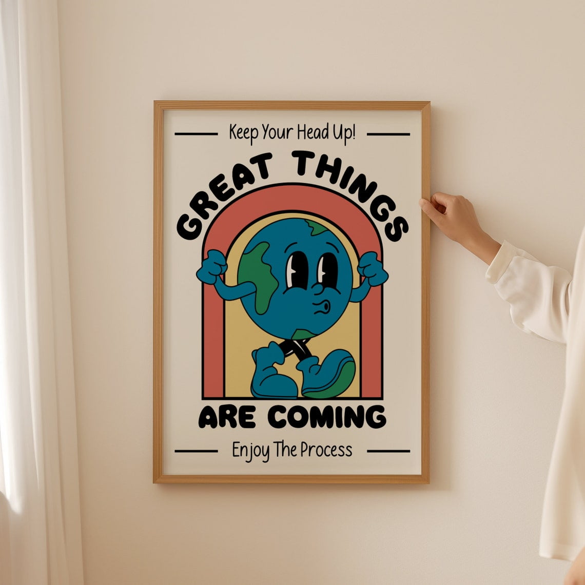 Modroom Great Things Retro Mascot Poster Affirmations Vintage Poster ...