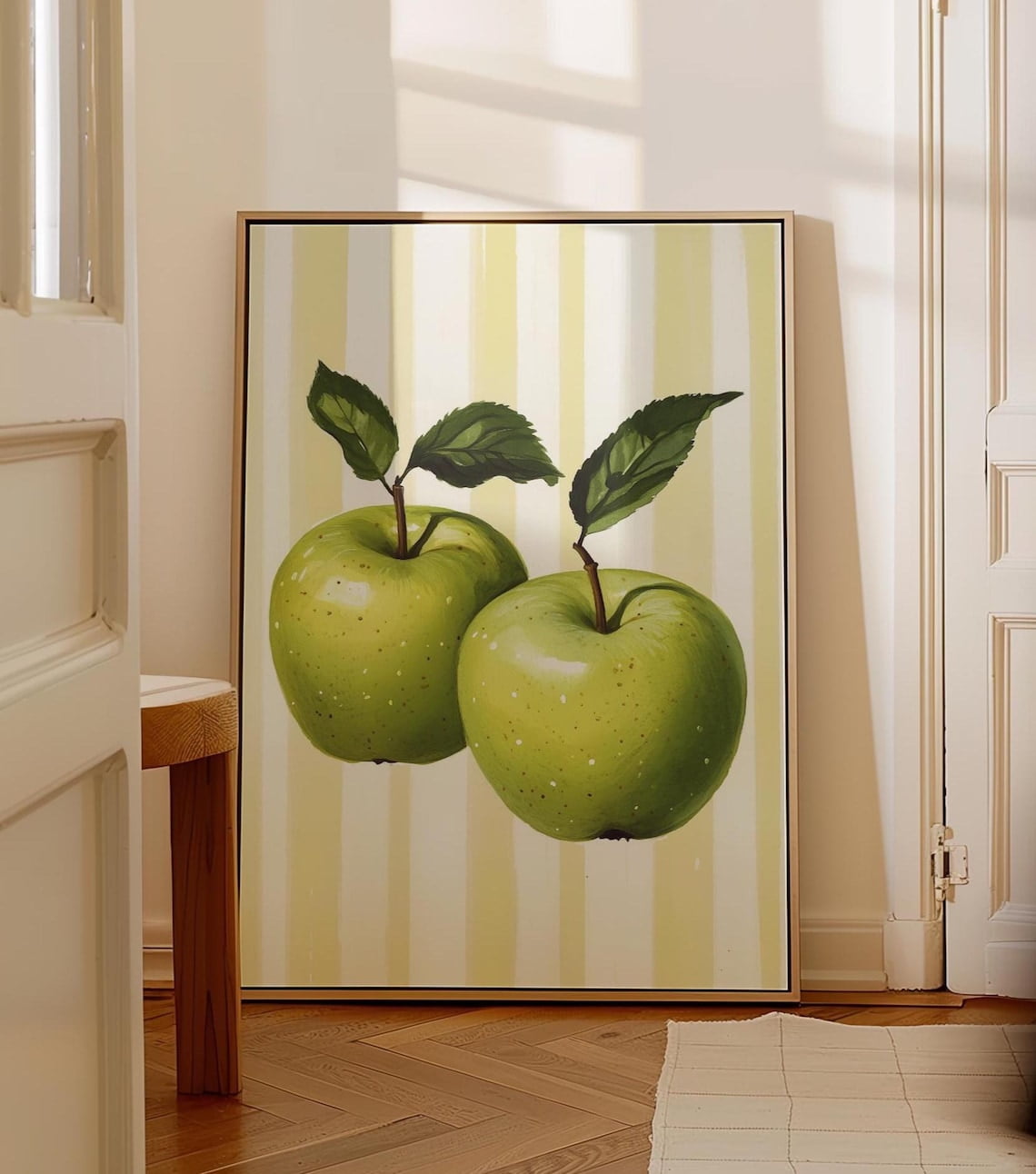 Modroom Green Apple Poster Botanical Fruit Print Rustic Kitchen ...