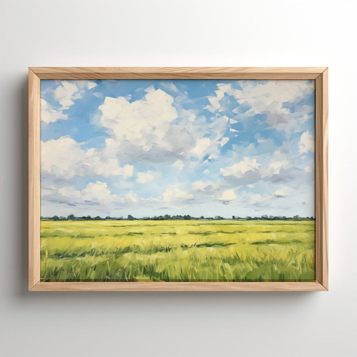Modroom Green Grass Field Landscape Wild Grass Field Wall Art, Prairie ...