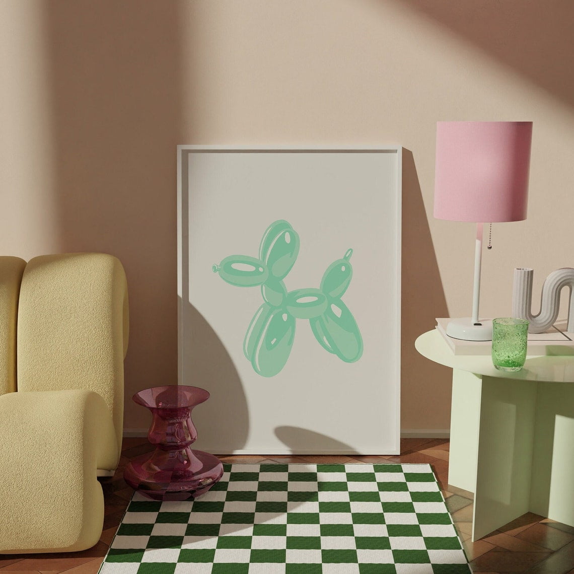 Modroom Green Wall Art Balloon Dog Decor Preppy Room Decor College Dorm ...