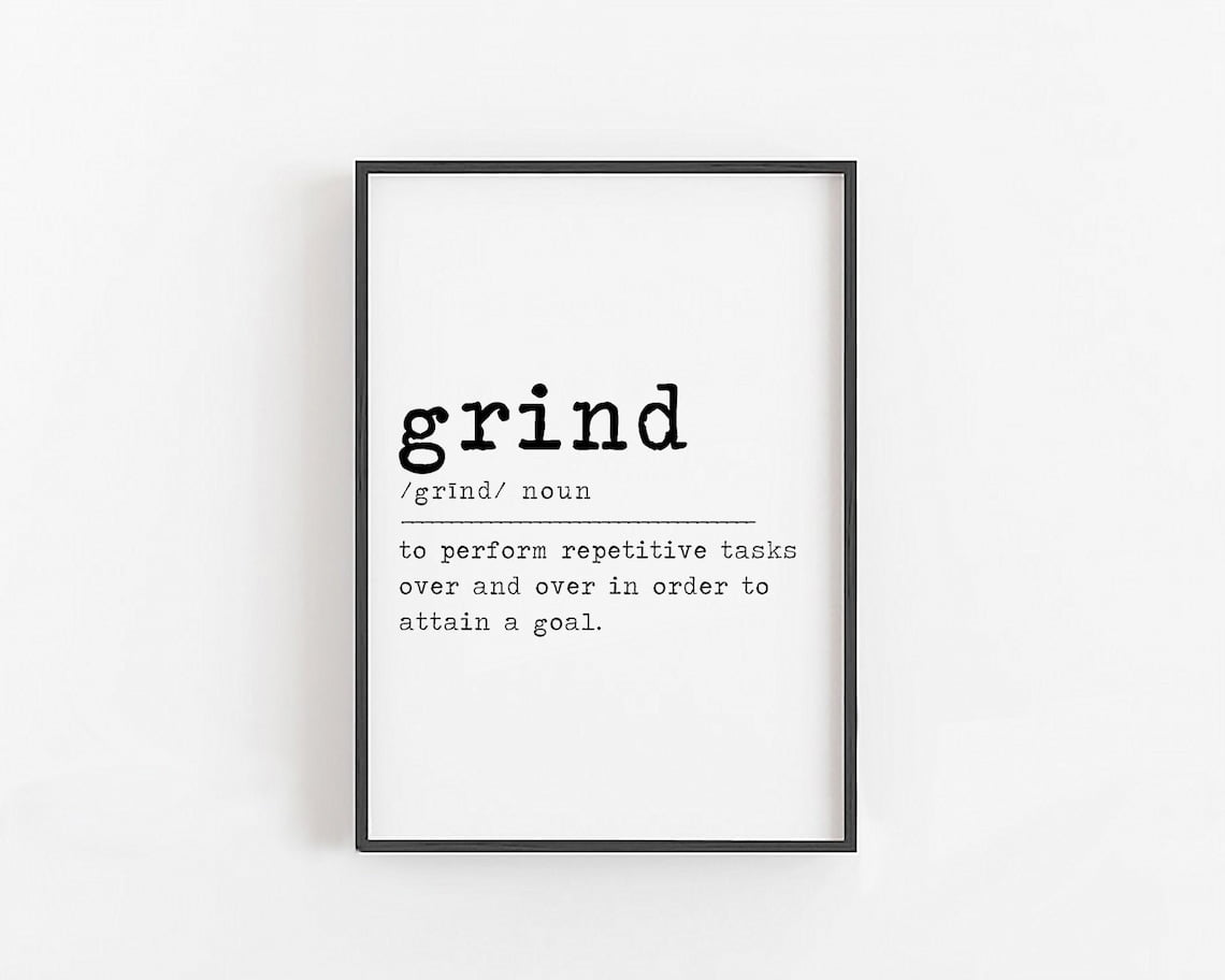 Modroom Grind Definition Poster – Motivational Office Wall Art with ...