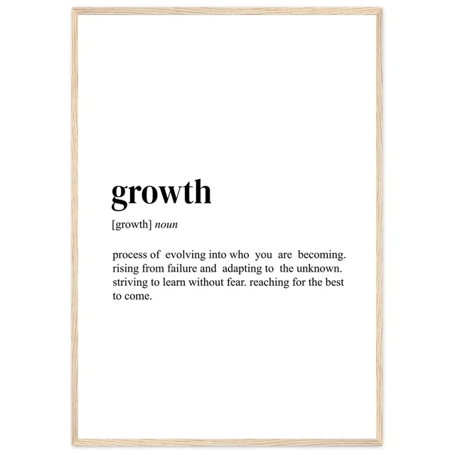 Modroom Growth Definition Print Dictionary Poster Quote Wall Art Growth ...