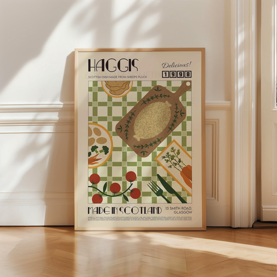 Modroom Haggis Poster, Retro Food Print, Modern Kitchen Decor, Retro ...
