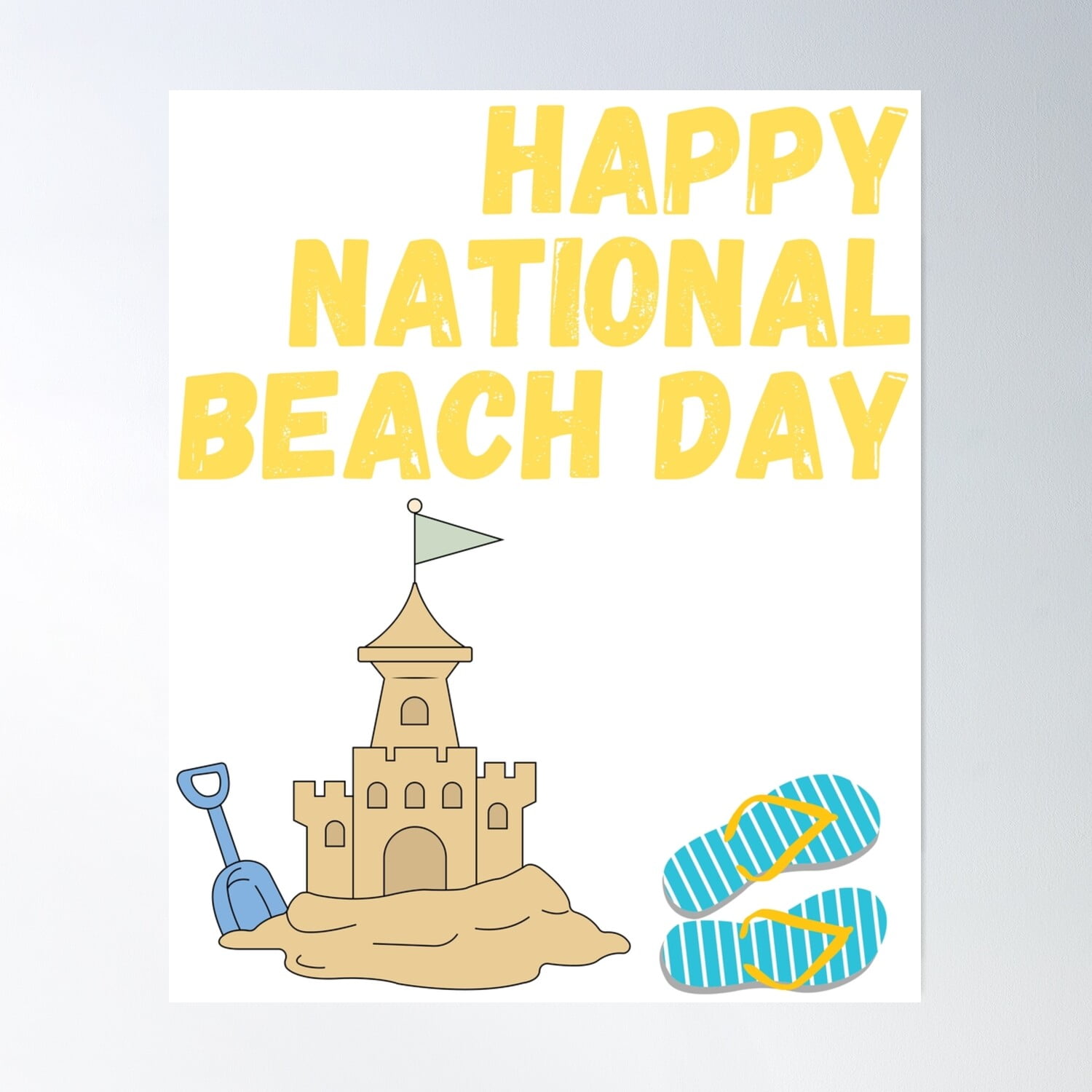 Modroom Happy Beach Day Poster Wall Art, Modern Wall Decor, 8x12 ...
