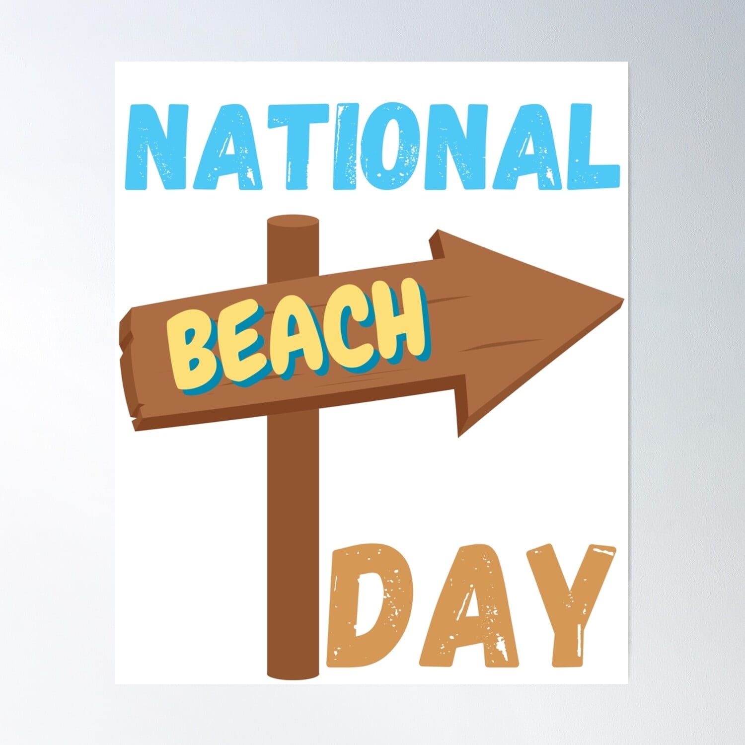 Modroom Happy National Beach Day Poster Wall Art, Modern Wall Decor ...