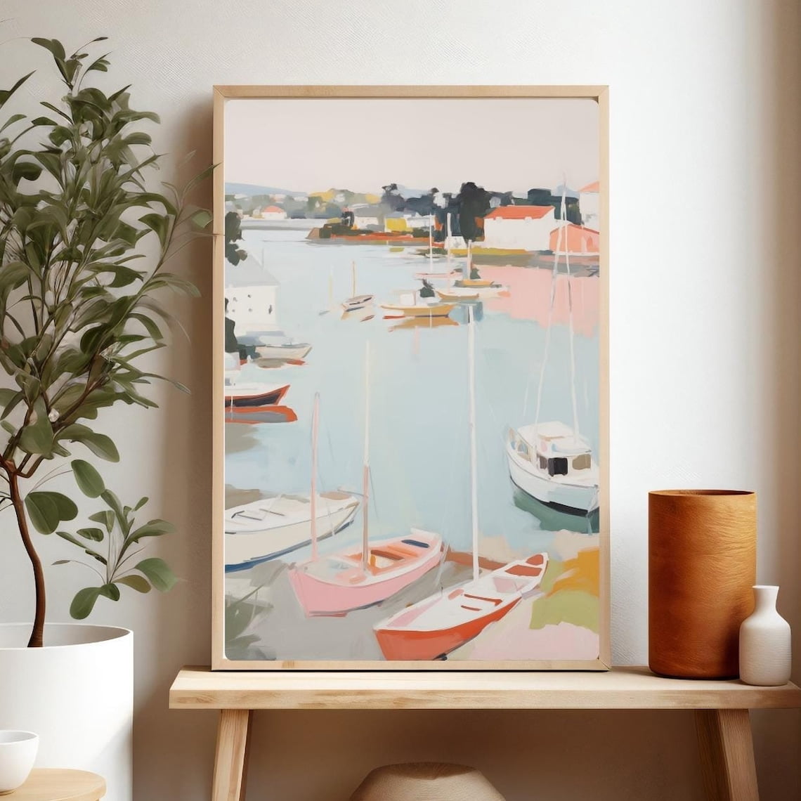 Modroom Harbor, New England Harbor Print, Boats In Harbor, Fishing ...